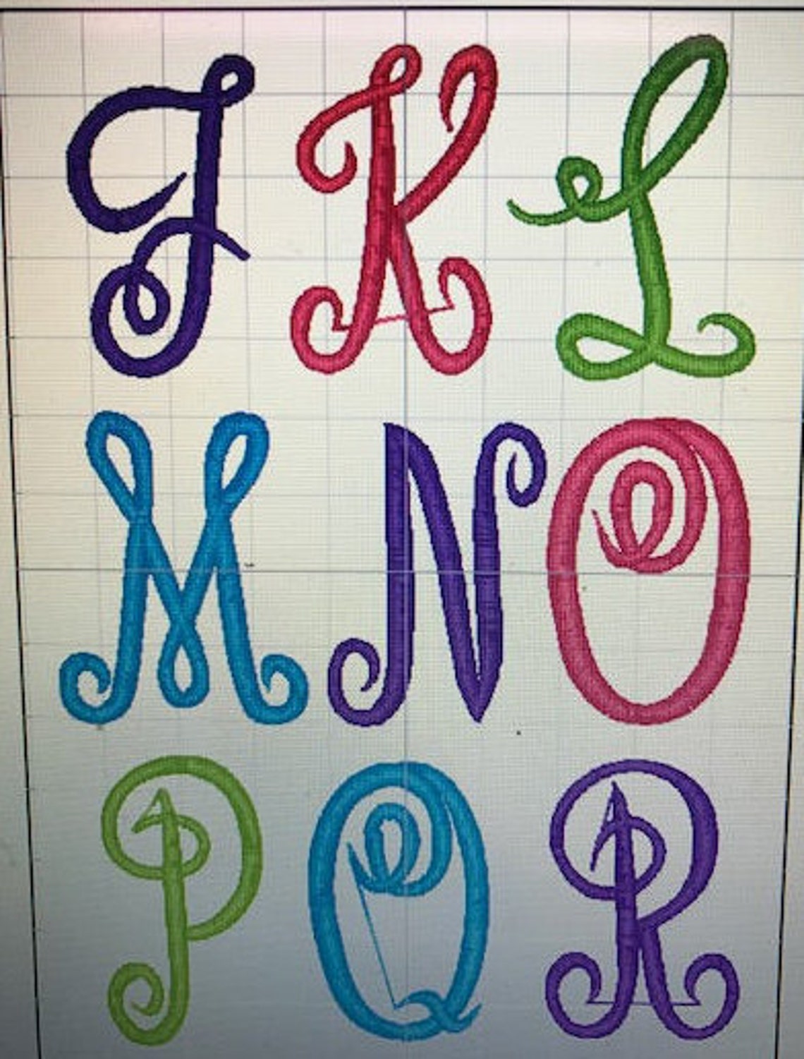 Key Fob With 1 Inch Shason Alphabet Font Embroidery File - Etsy