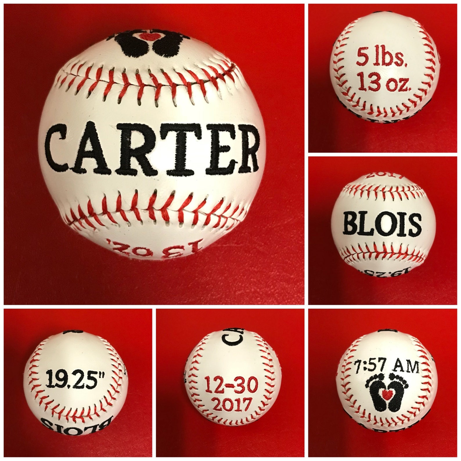 Personalized Embroidered Baseballs and Softballs - Etsy