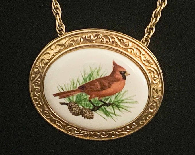 Avon 1982 Birds of Nature Necklace /pendant the Cardinal Genuine ...