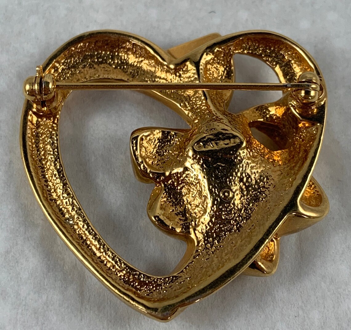 Avon Birthstone Heart Brooch/pin With March Aquamarine Stone - Etsy