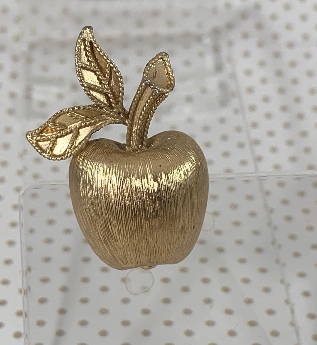 AVON Gilded Apple Pin Bushed Gold Tone Small Size High - Etsy