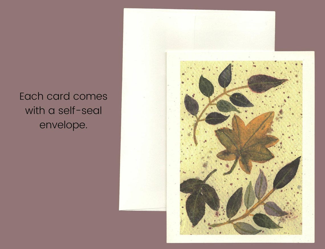 Fall Leaf Fantasy Note Card - Print of Original Art - A2 Size - Etsy