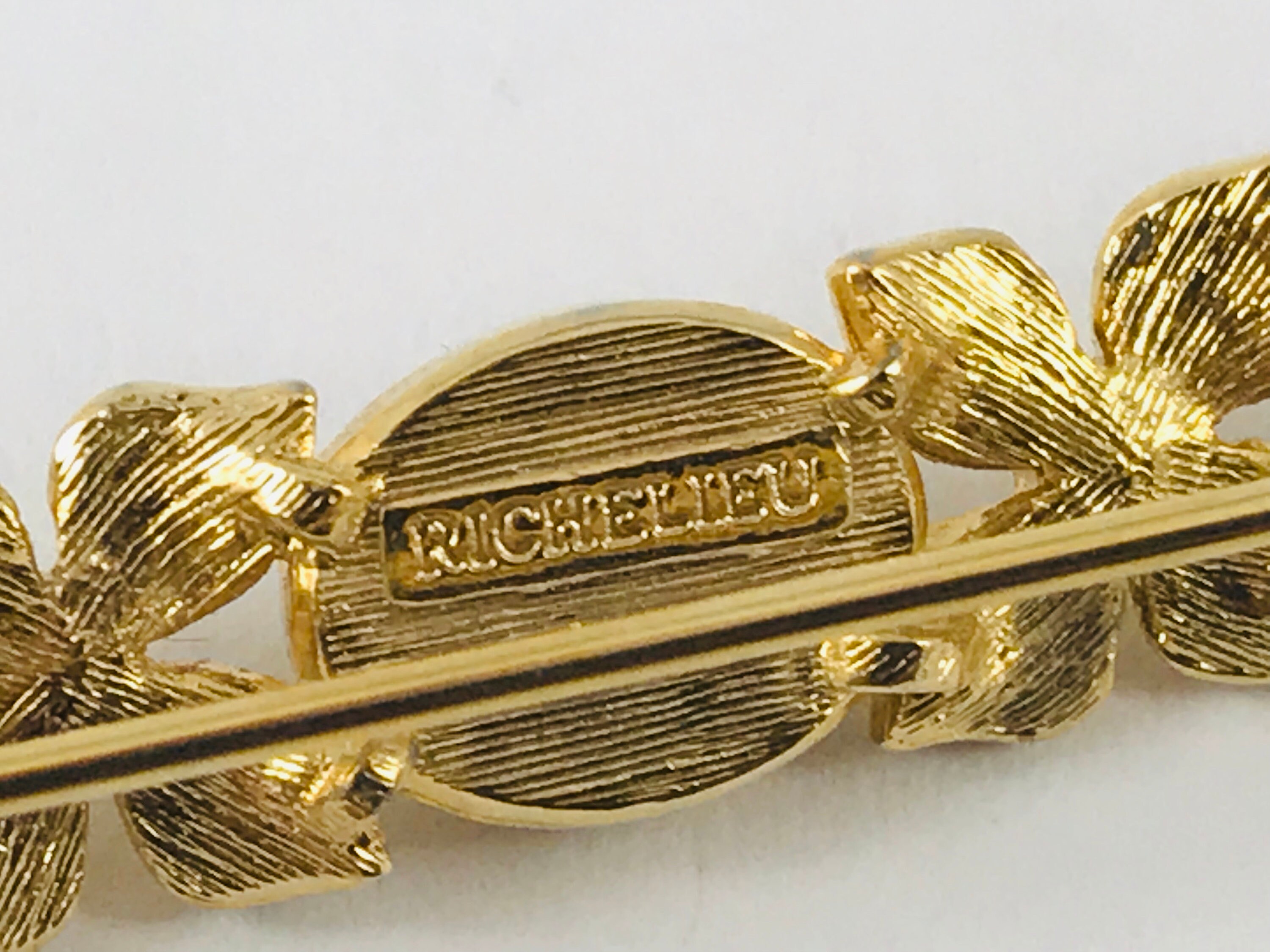 Richelieu Bar Pin Gold-tone With Faux Pearl Cabochons and - Etsy