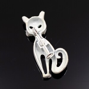 Sleek Shiny White Enamel Cat Pin/ Brooch - Etsy