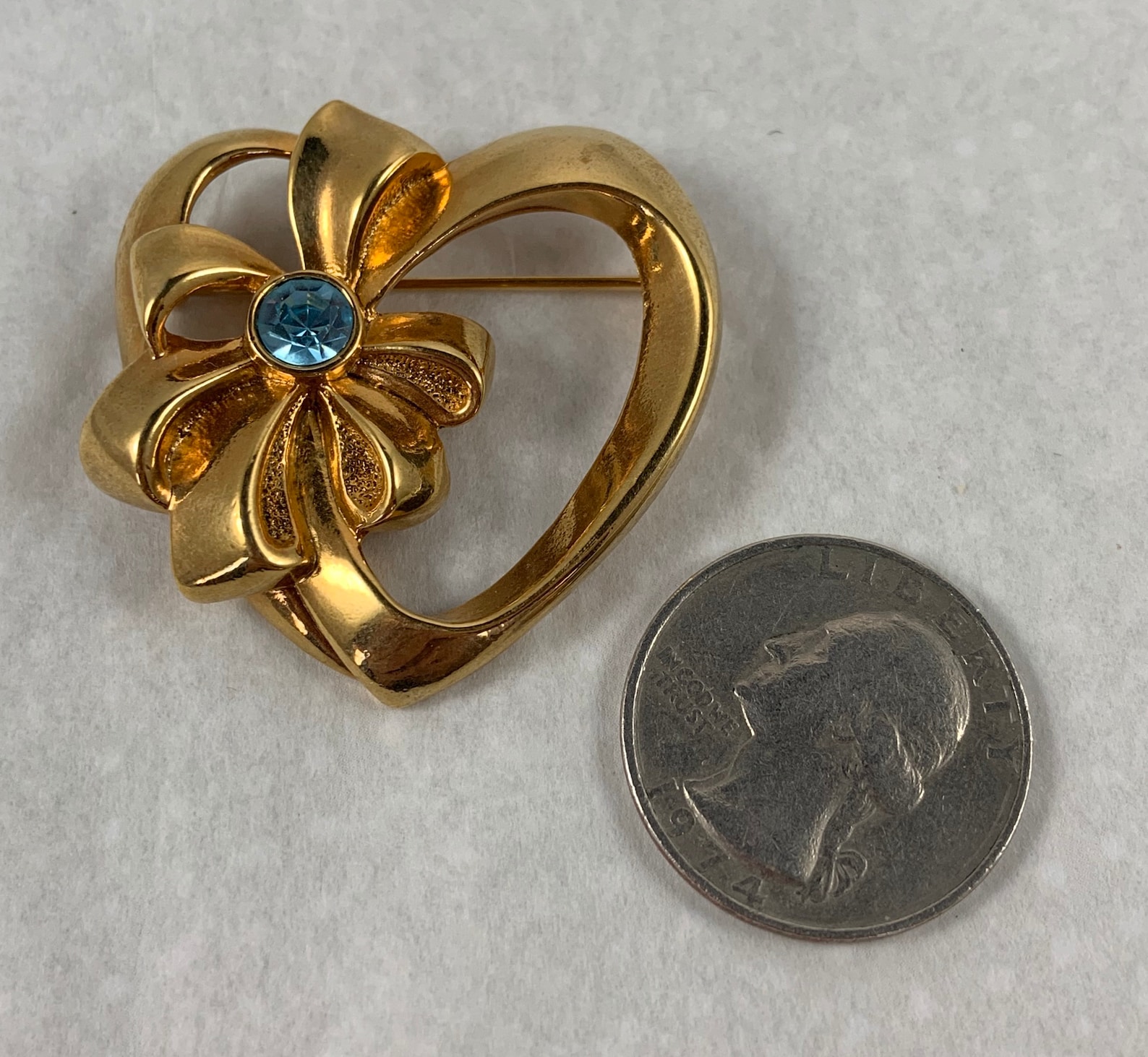 Avon Birthstone Heart Brooch/pin With March Aquamarine Stone - Etsy