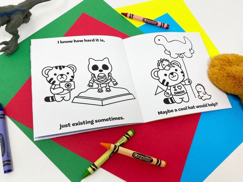 Kidcore Self Care Kit Coloring Book Notepad Stickers Mini - Etsy