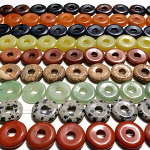 Gemstone Donuts, Mini-donut Beads, Size 8mm, Central Hole 2.5-3mm, Side ...