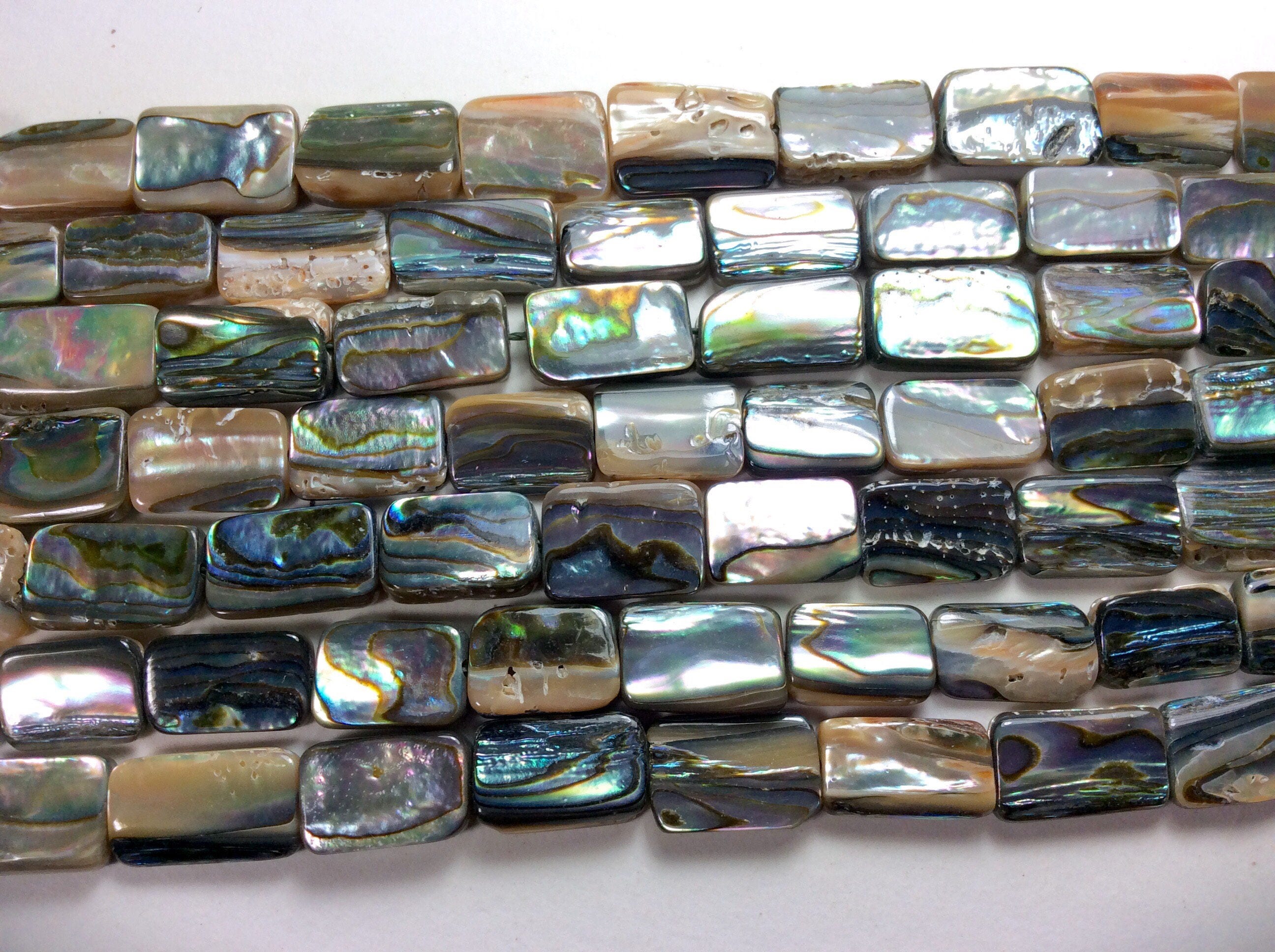Abalone Shell Beads, an Organic Bead. Rectangle, 7x9mm-10x13mm, 1mm ...