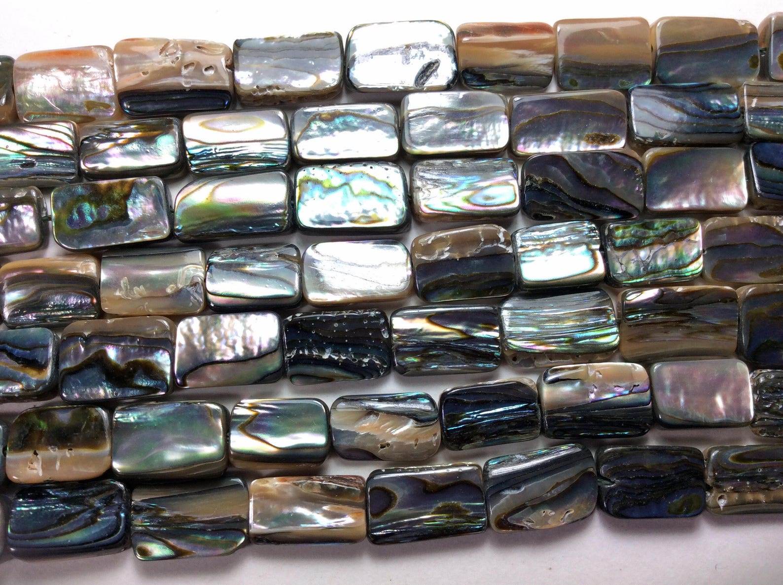 Abalone Shell Beads, an Organic Bead. Rectangle, 7x9mm-10x13mm, 1mm ...