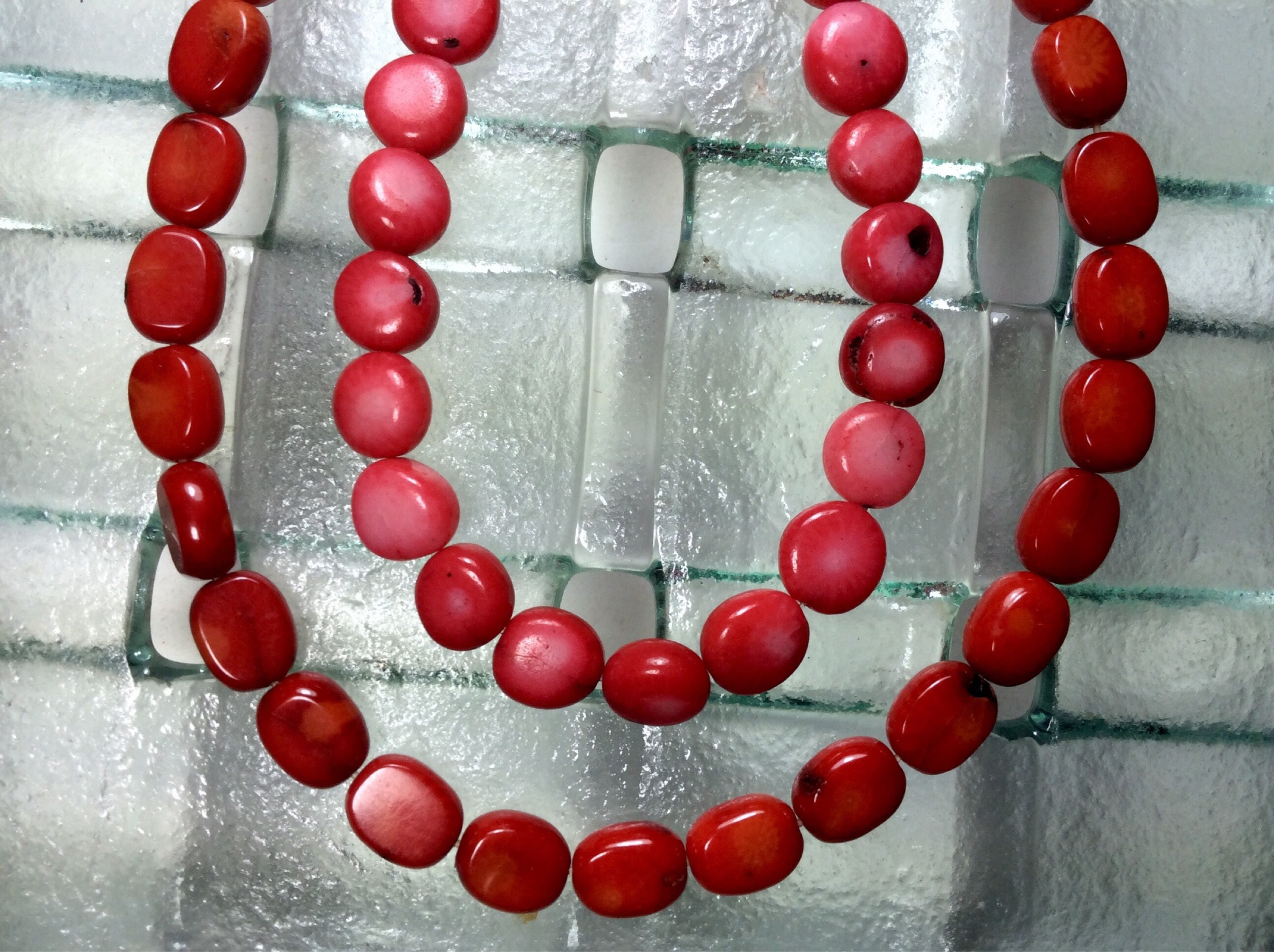 Coral Beads, Flat Oval , 8x10mmred OR 710mmpink, Beading, Jewelry ...