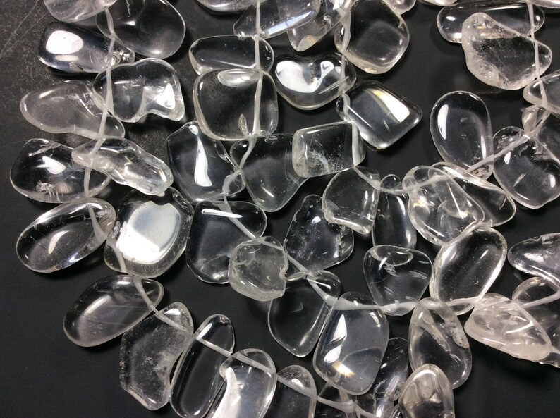 Rock Crystal, Smooth Slab Beads, 10-20x15-30mm, 1 Mm Hole, Sold per ...