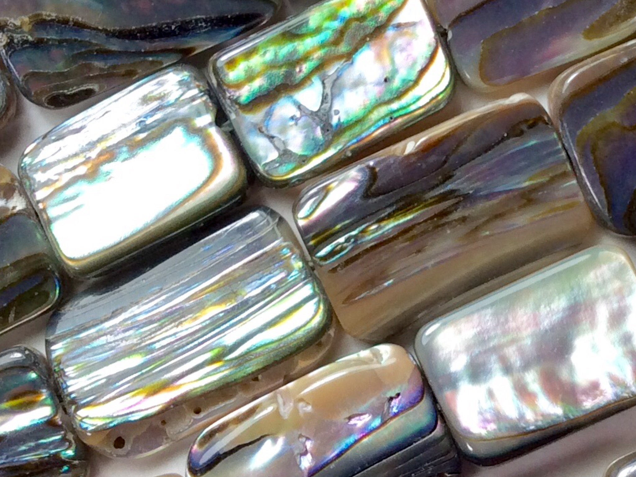 Abalone Shell Beads, an Organic Bead. Rectangle, 7x9mm-10x13mm, 1mm ...