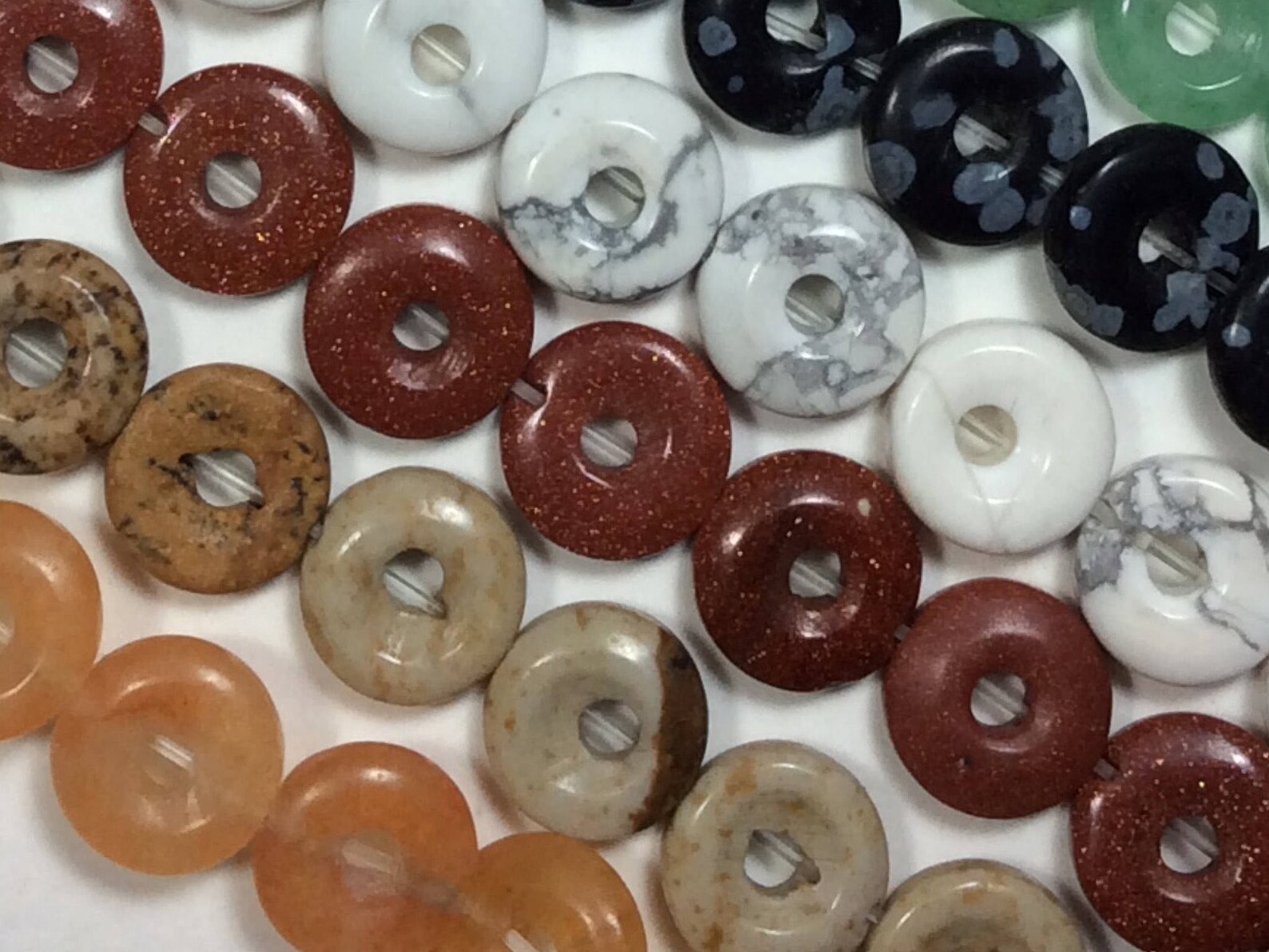 Gemstone Donuts Mini-donut Beads Size 8mm Central Hole | Etsy