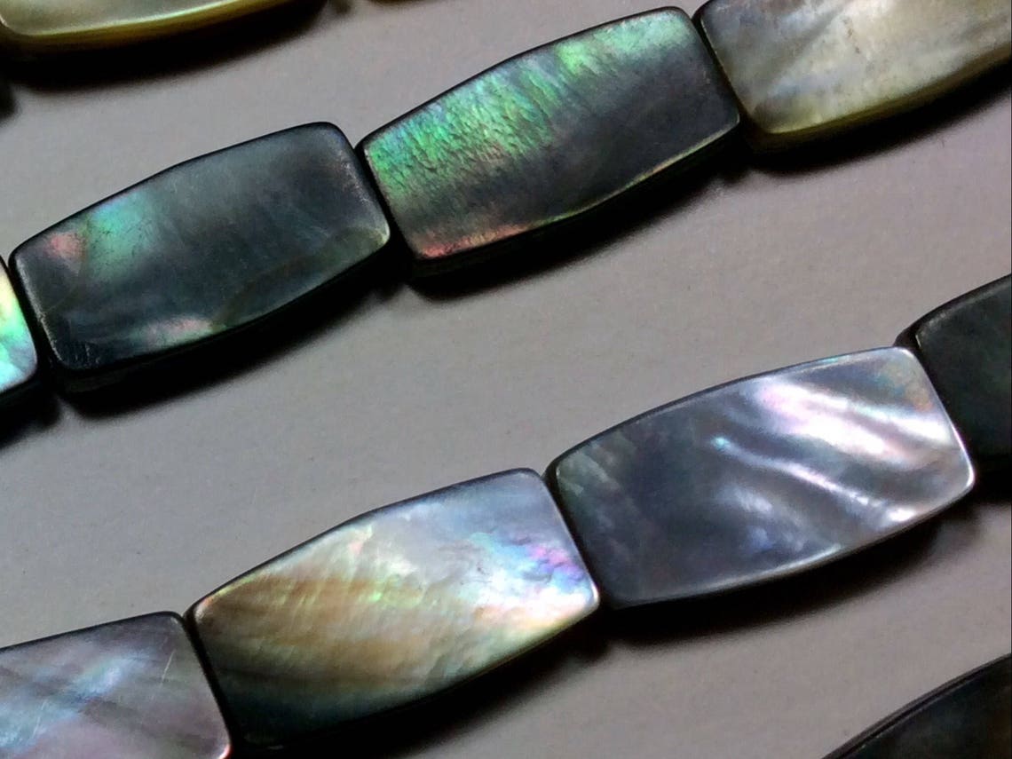Black Lip Shell Beads Mother-of-pearl 8x14mm Barrel 1 Mm | Etsy
