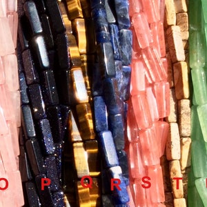 Gemstone Square Tube Bead, 4x13mm, Multiple Stones 21 Options, 1 Mm ...