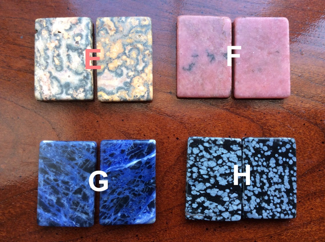 Flat Rectangle Beads Gemstones Fully Double Drilled Double - Etsy