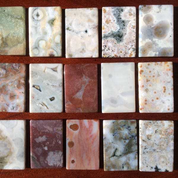 Flat Gemstone Beads - Etsy