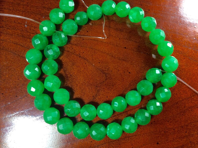Malaysian Jade, Faceted Round Bead, Hand Cut, 6mm, 8mm or 10mm, 15 ...