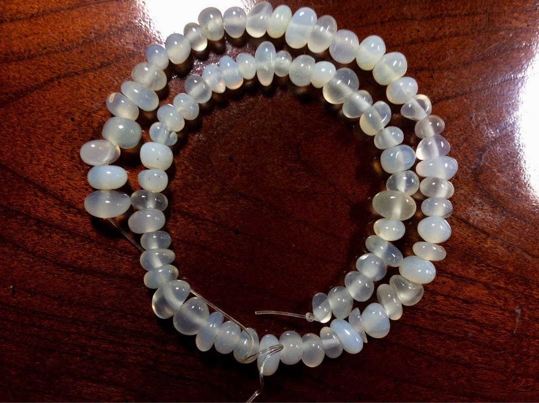 Milky Agate, White Agate, Ice Agate, Gemstone Beads. Small Pebble Beads ...