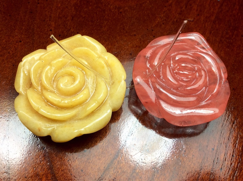 Carved Stone Flowers, Hand Carved Stone Roses, Gemstone Flowers ...