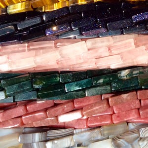 Gemstone Square Tube Bead, 4x13mm, Multiple Stones 21 Options, 1 Mm ...