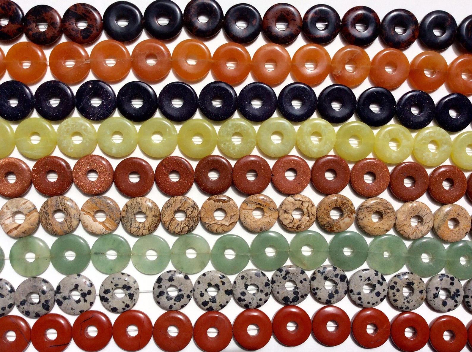 Gemstone Donuts, 18mm( With 6mm Central Hole), 1mm Side Hole, Pendants ...