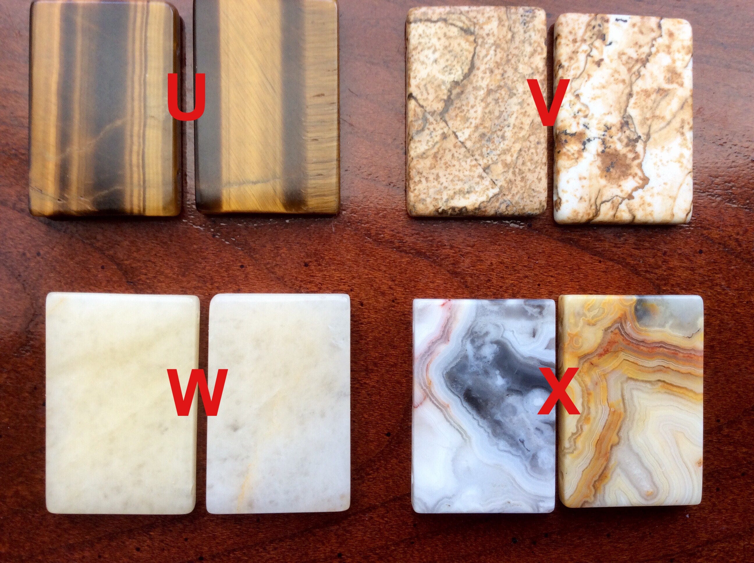 Flat Rectangle Beads Gemstones Fully Double Drilled Double | Etsy