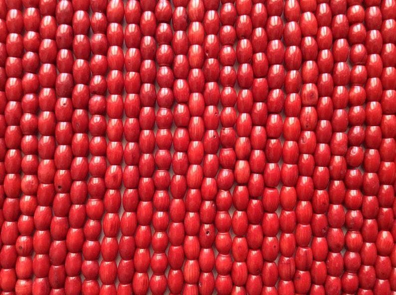 Red Coral Beads an Organic Bead. 5x8mm Barrel Three Color: - Etsy