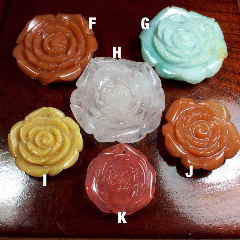 Carved Stone Flowers, Hand Carved Stone Roses, Gemstone Flowers ...