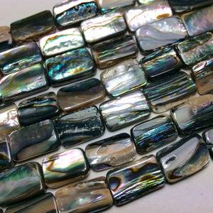 Abalone Shell Beads, an Organic Bead. Rectangle, 7x9mm-10x13mm, 1mm ...