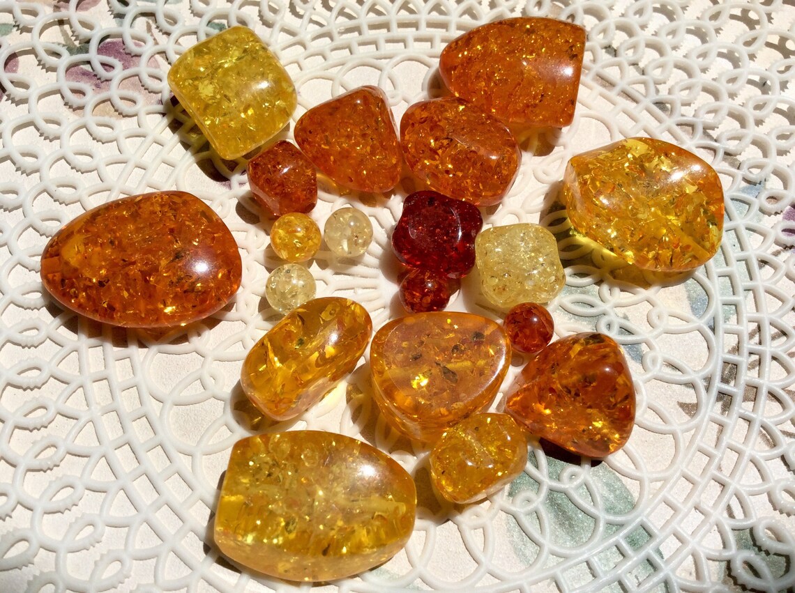 Mixed lot of 20 pcs amber resin beadsimitation amber. size: | Etsy