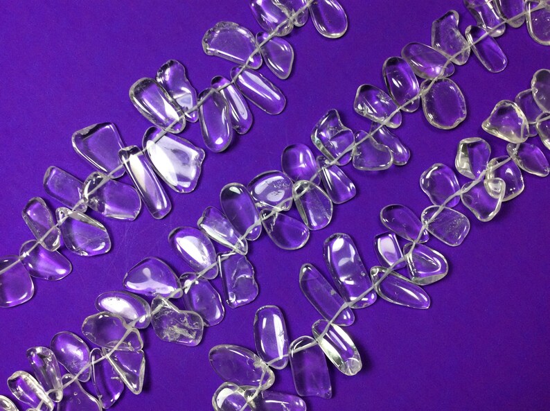 Rock Crystal, Smooth Slab Beads, 10-20x15-30mm, 1 Mm Hole, Sold per ...