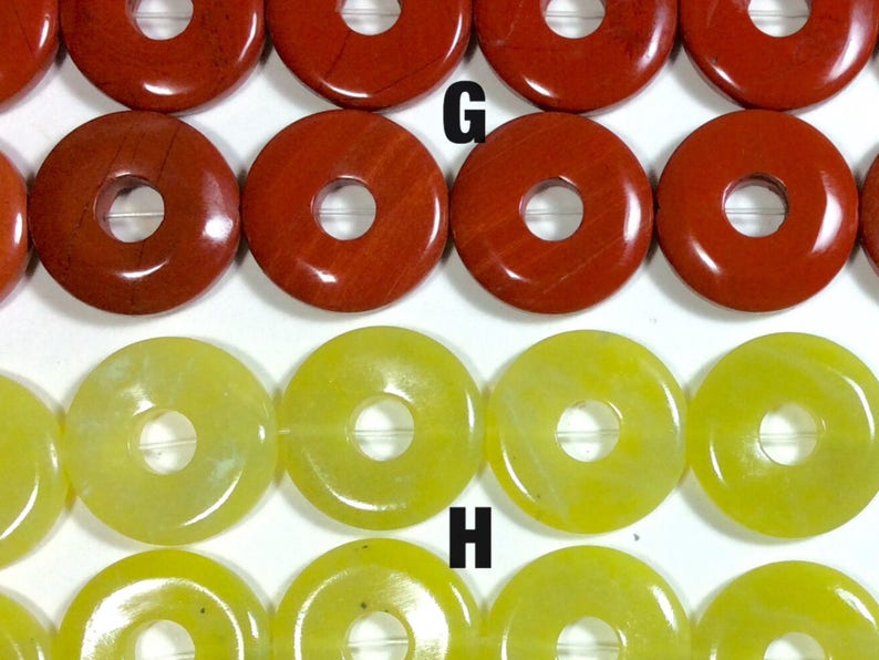 Gemstone Donuts, 18mm( With 6mm Central Hole), 1mm Side Hole, Pendants ...