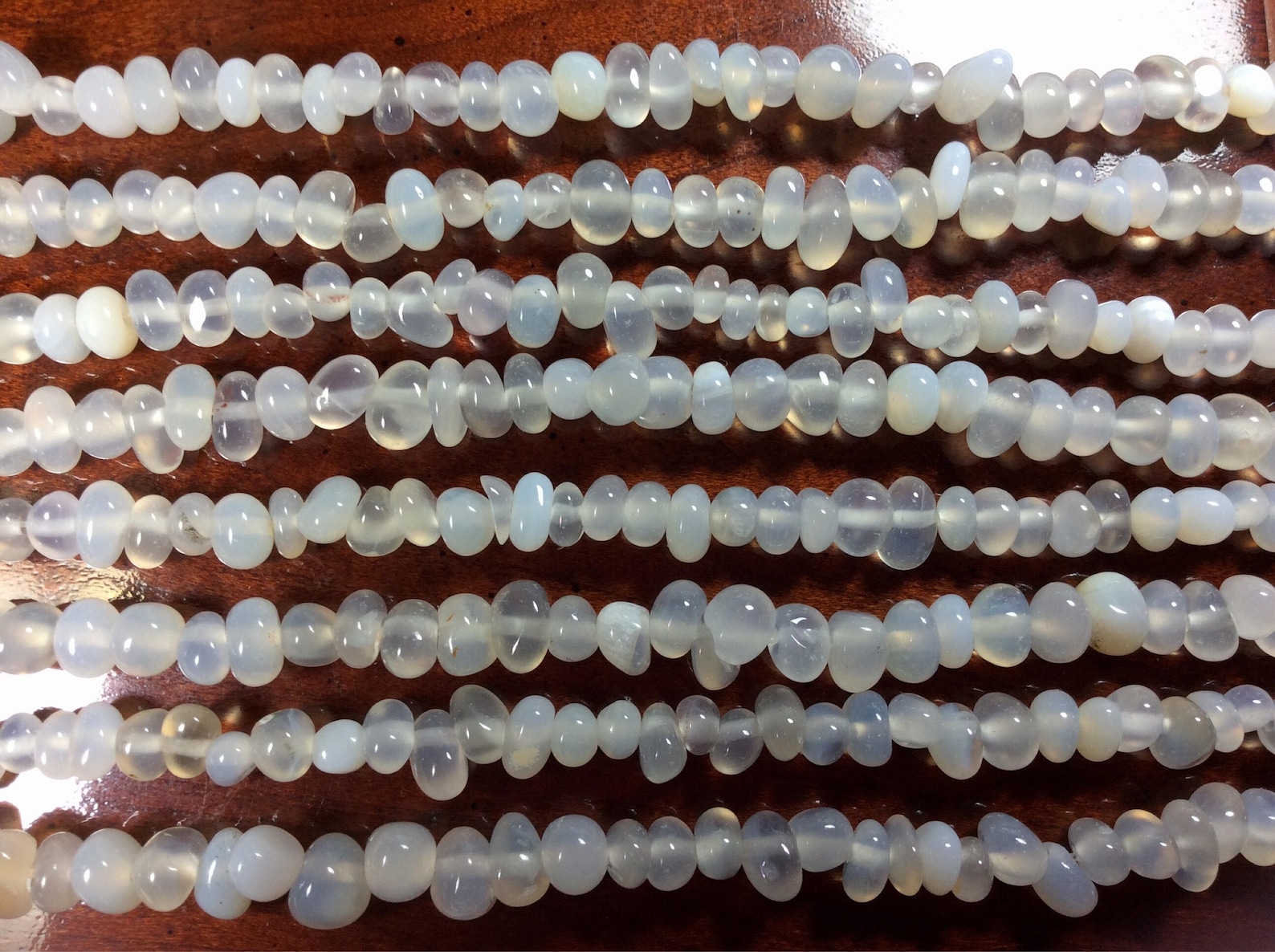 Milky Agate, White Agate, Ice Agate, Gemstone Beads. Small Pebble Beads ...