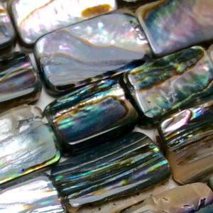 Abalone Shell Beads, an Organic Bead. Rectangle, 7x9mm-10x13mm, 1mm ...