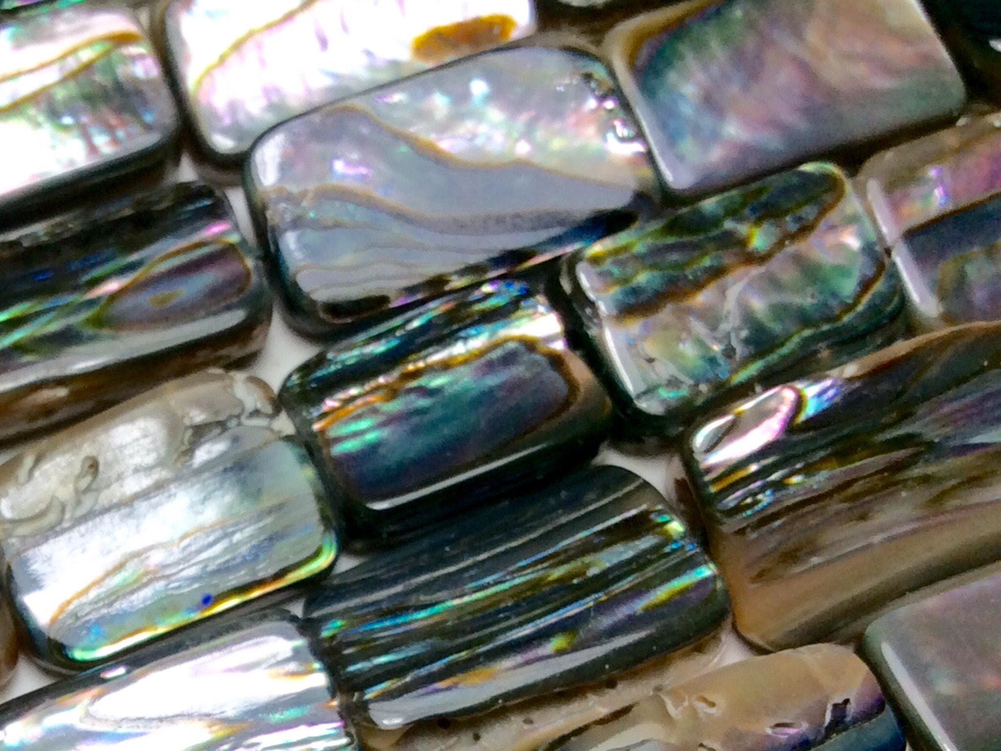 Abalone Shell Beads, an Organic Bead. Rectangle, 7x9mm-10x13mm, 1mm ...