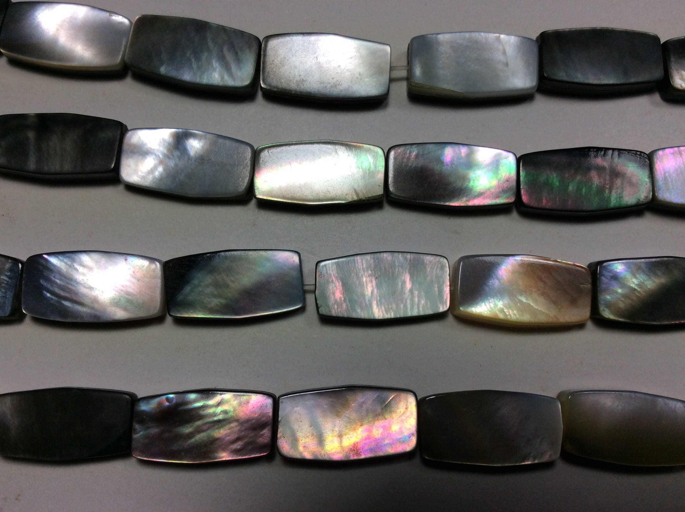 Black Lip Shell Beads, Mother-of-pearl, 8x14mm Barrel, 1 Mm Hole ...