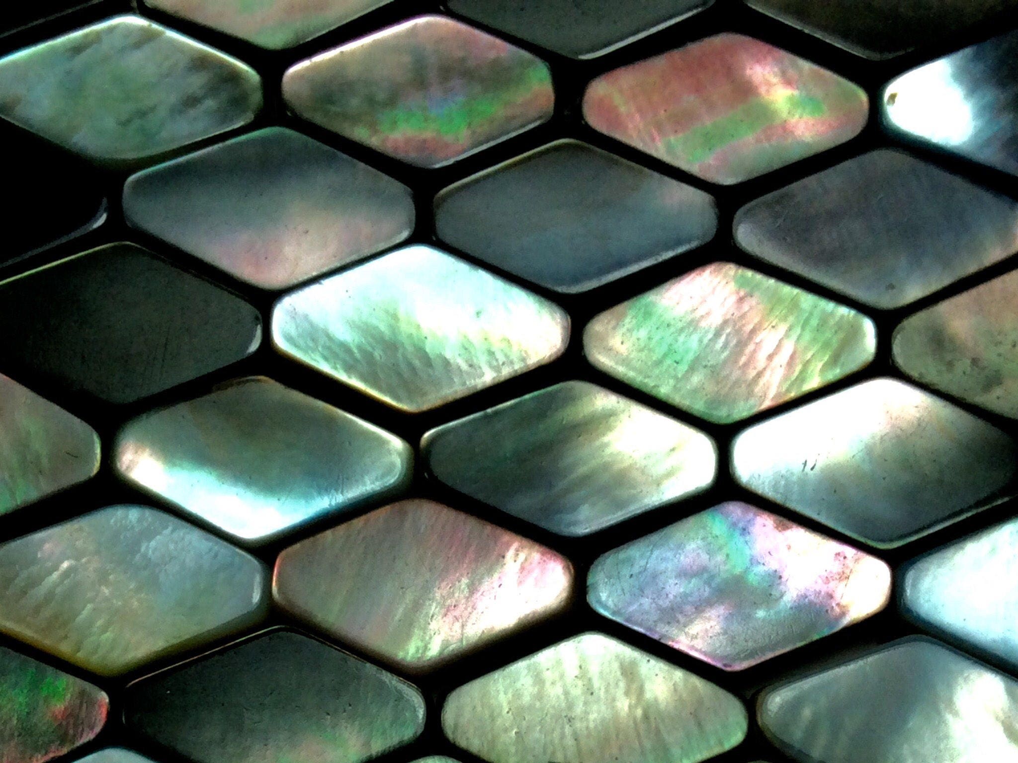 Mother-of-pearl, Black Lip Shell Beads, Organic Beads , 8x12mm Rhombus ...