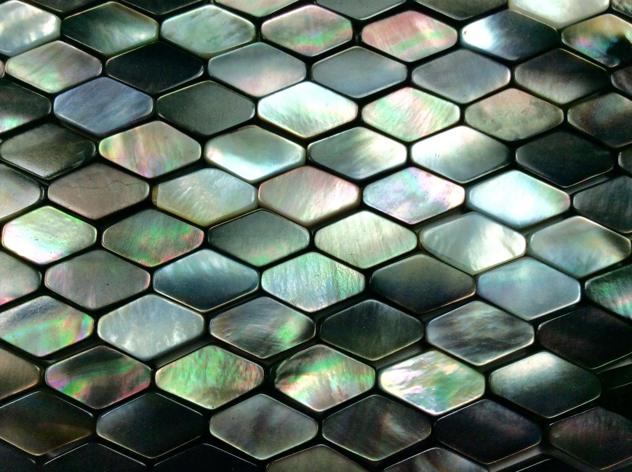 Mother-of-pearl, Black Lip Shell Beads, Organic Beads , 8x12mm Rhombus ...