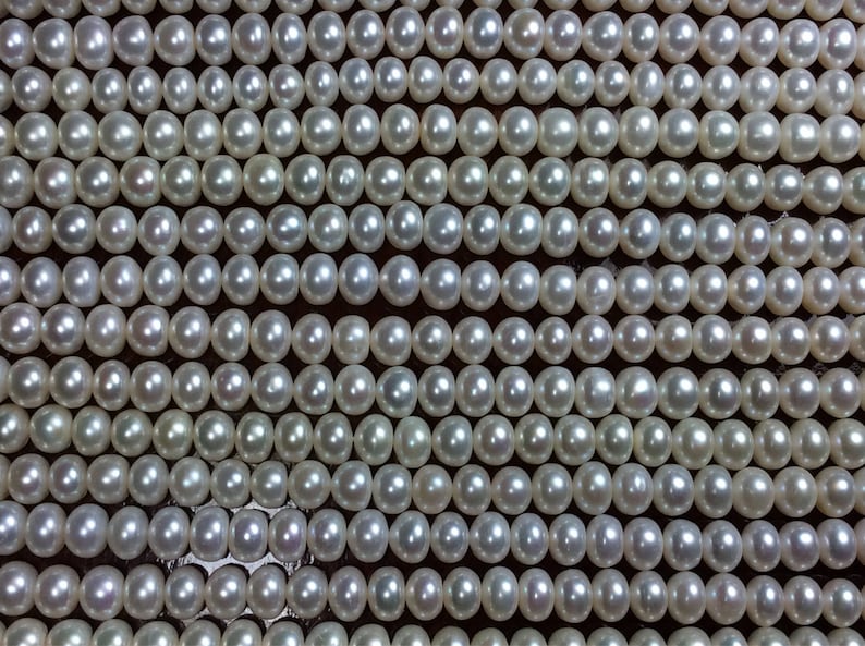 Freshwater Pearls White Pearls Rondelle Pearls Size 5mm OR - Etsy