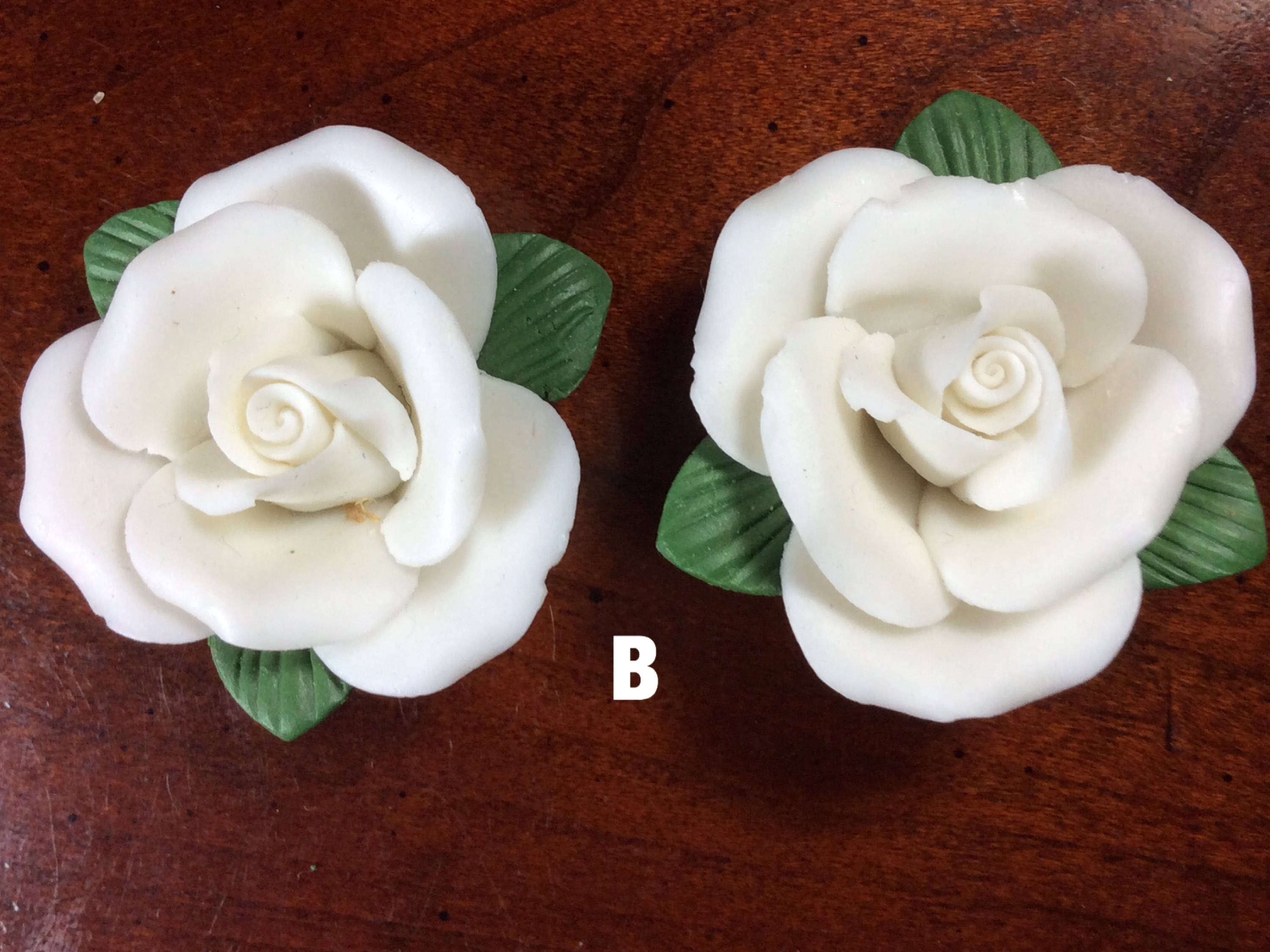 Hand Made Porcelain Flowers, Ceramic Roses. Mini Flower Cabochon. Items ...
