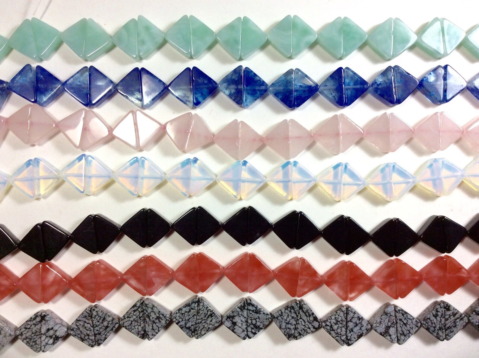 Multiple Gemstone, Isosceles Triangle Beads, 13x17mm, Thick 5mm, 1mm ...