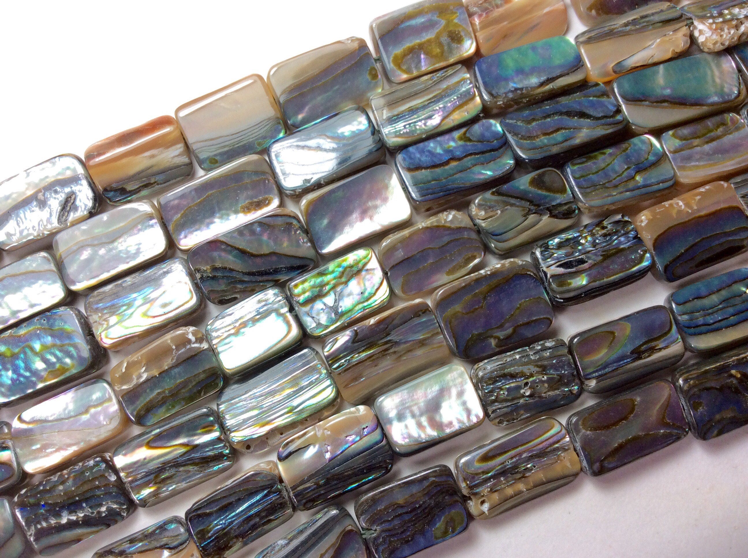 Abalone Shell Beads, an Organic Bead. Rectangle, 7x9mm-10x13mm, 1mm ...