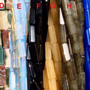 Gemstone Square Tube Bead, 4x13mm, Multiple Stones( 21 Options), 1 Mm ...