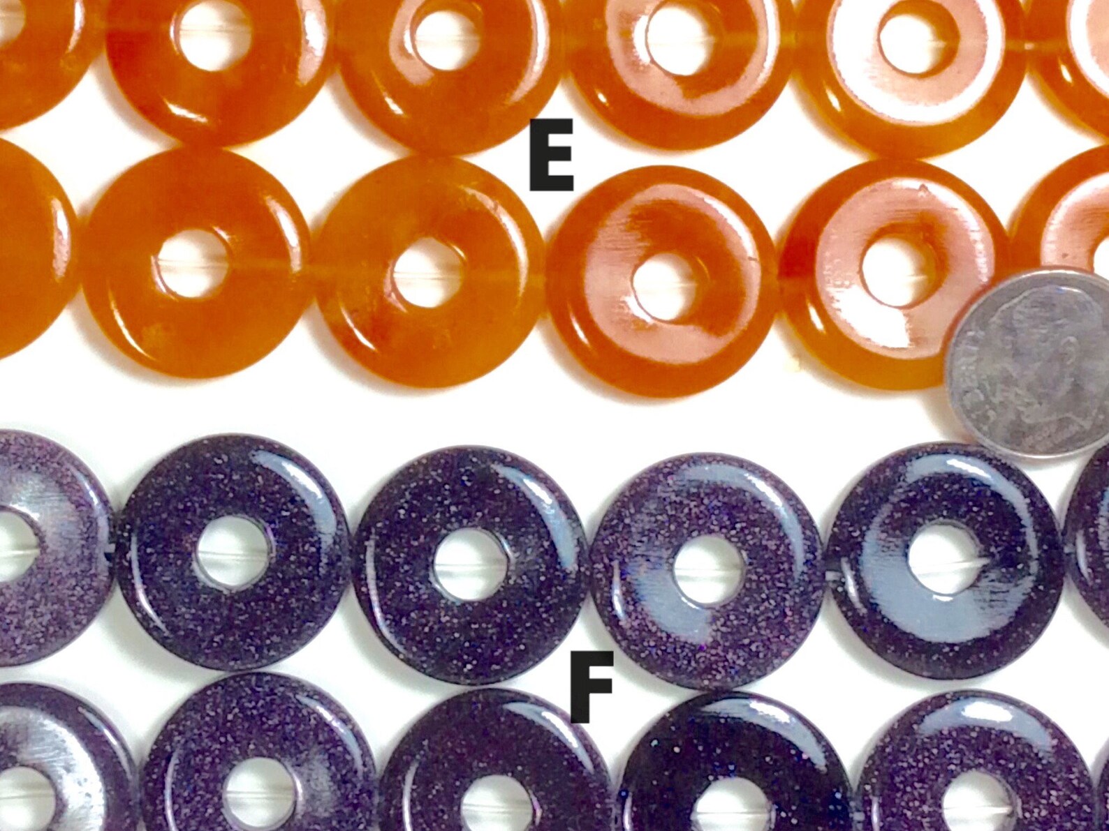 Gemstone Donuts, 18mm( With 6mm Central Hole), 1mm Side Hole, Pendants ...