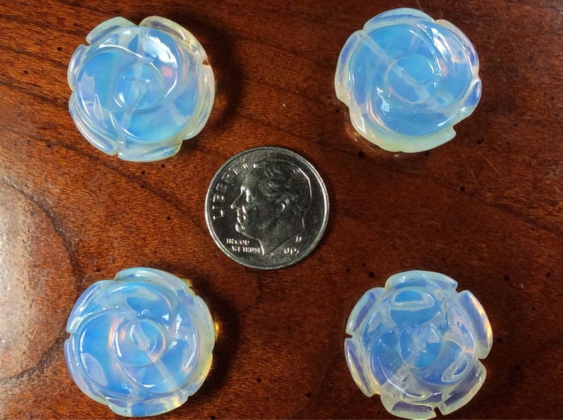 Carved Stone Flowers Stone Roses Pendants Cabochon Size - Etsy