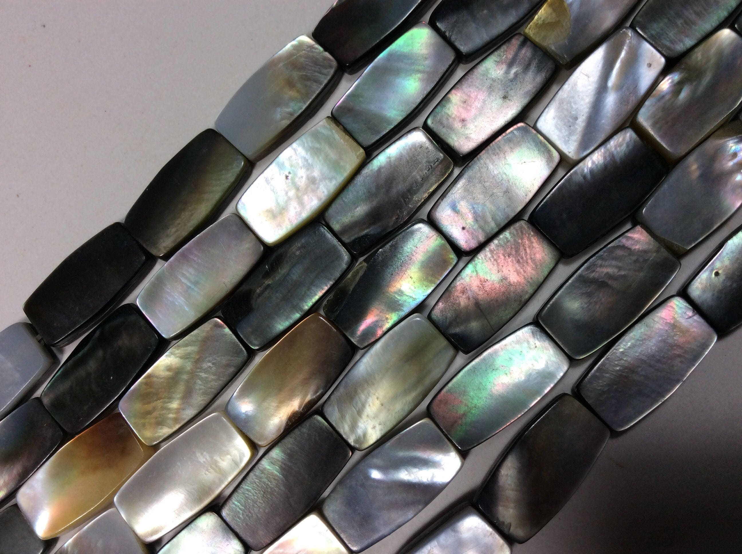 Black Lip Shell Beads, Mother-of-pearl, 8x14mm Barrel, 1 Mm Hole ...