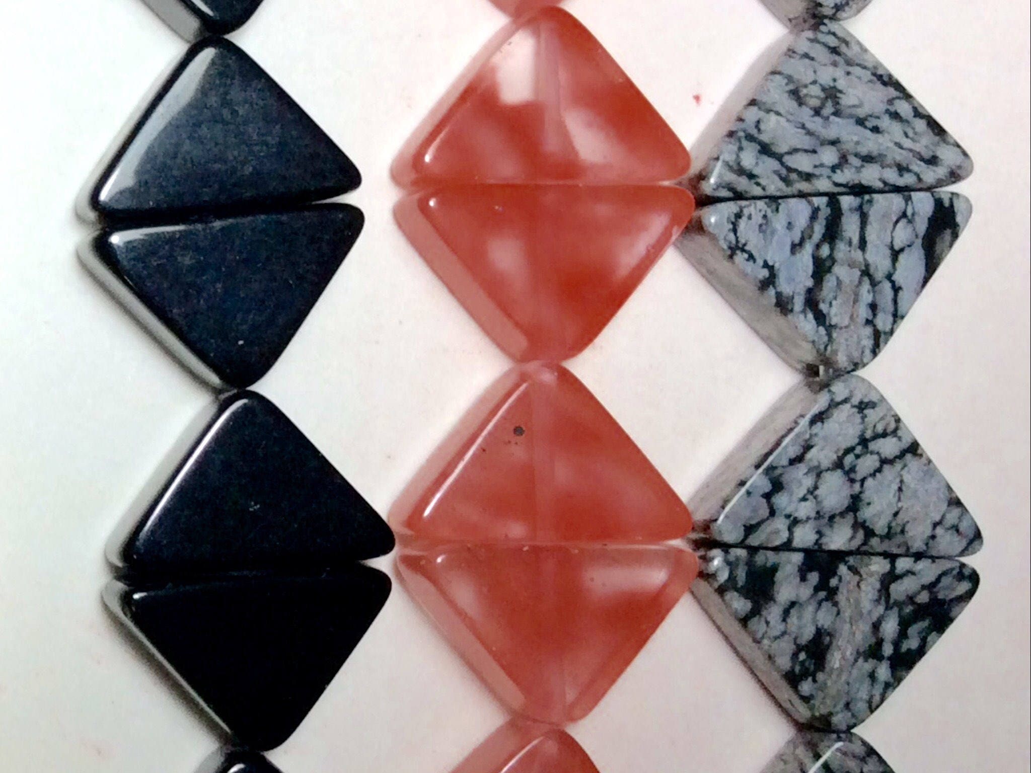 Multiple Gemstone, Isosceles Triangle Beads, 13x17mm, Thick 5mm, 1mm ...