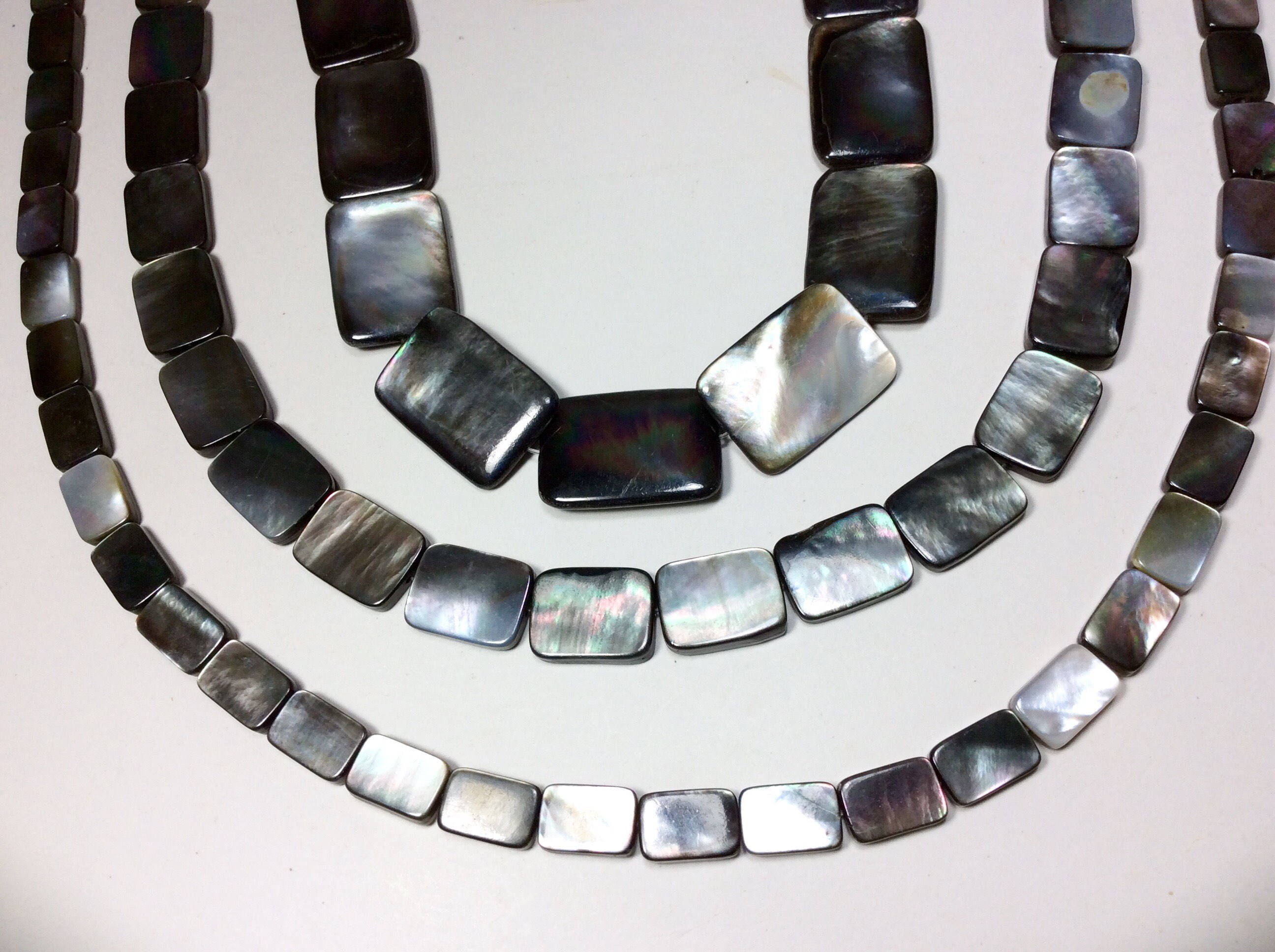 Mother-of-pearl, Black Lip Shell Beads, Rectanger Beads, Sizes: 8x12mm ...