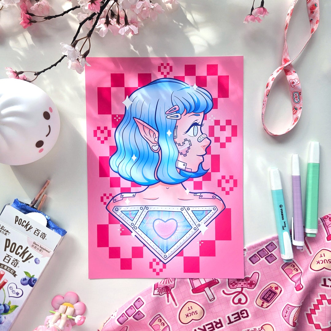 Mecha-elf Girl Print - Etsy